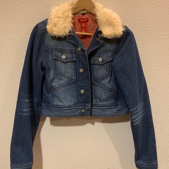 Blue Asphalt | Jackets & Coats | Vintage Denim Jean Jacket Faux Fur ...